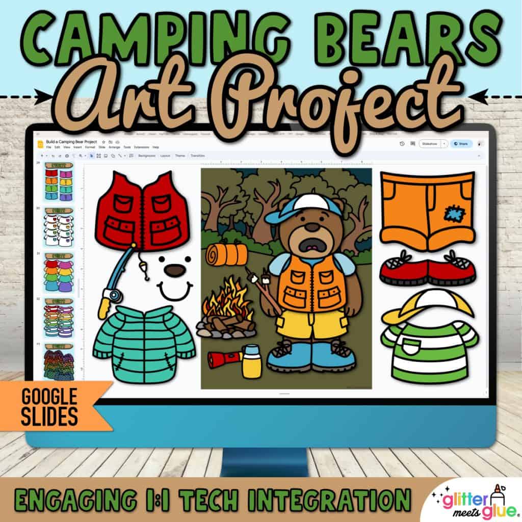 Digital Camping Bear Art Project – Elementary Digital Art Lesson