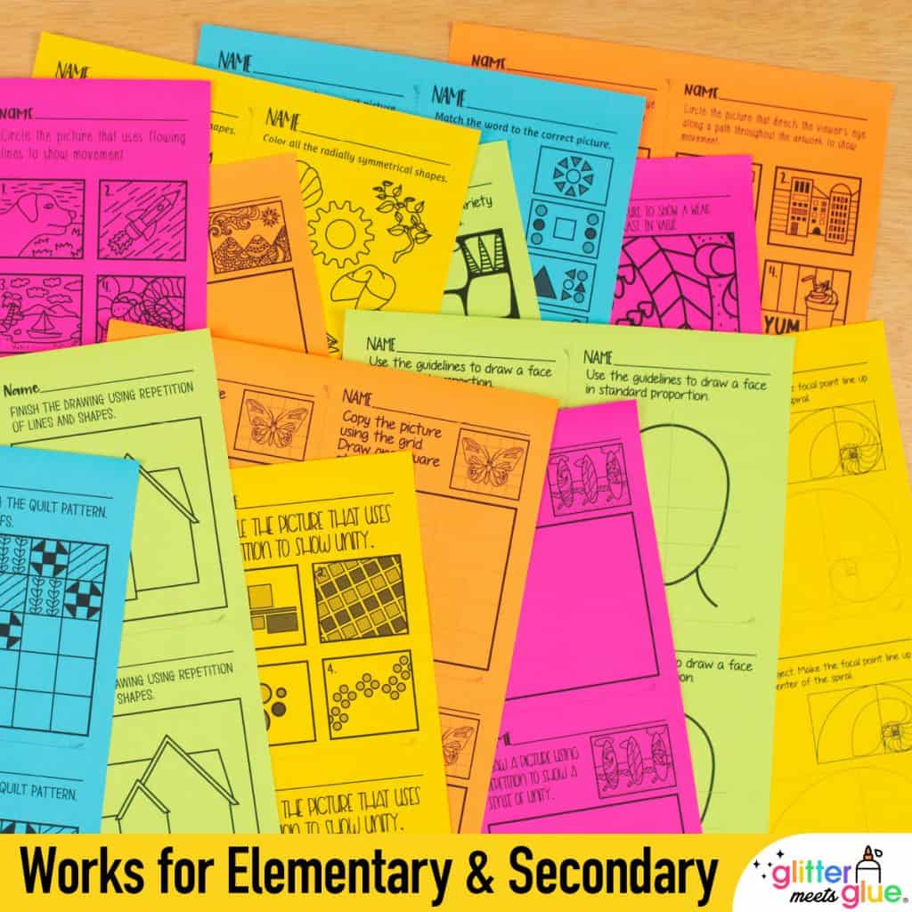 Principles of Design Exit Tickets – Art Formative Assessment