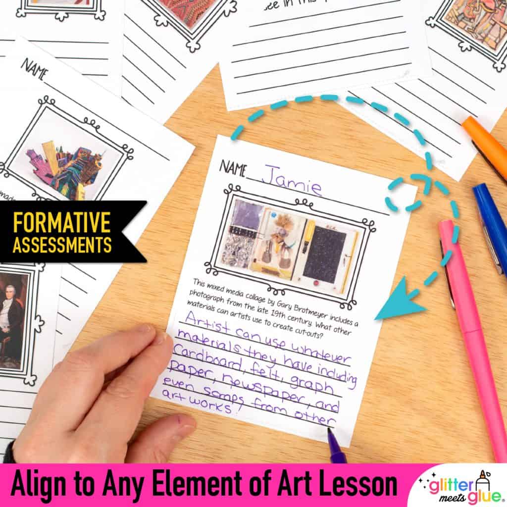 Art History Exit Tickets for Elements of Art – Art Assessment
