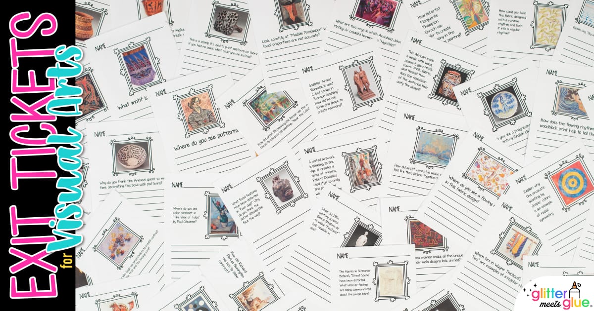 Art History Exit Slips for Principles of Design – Art Assessment