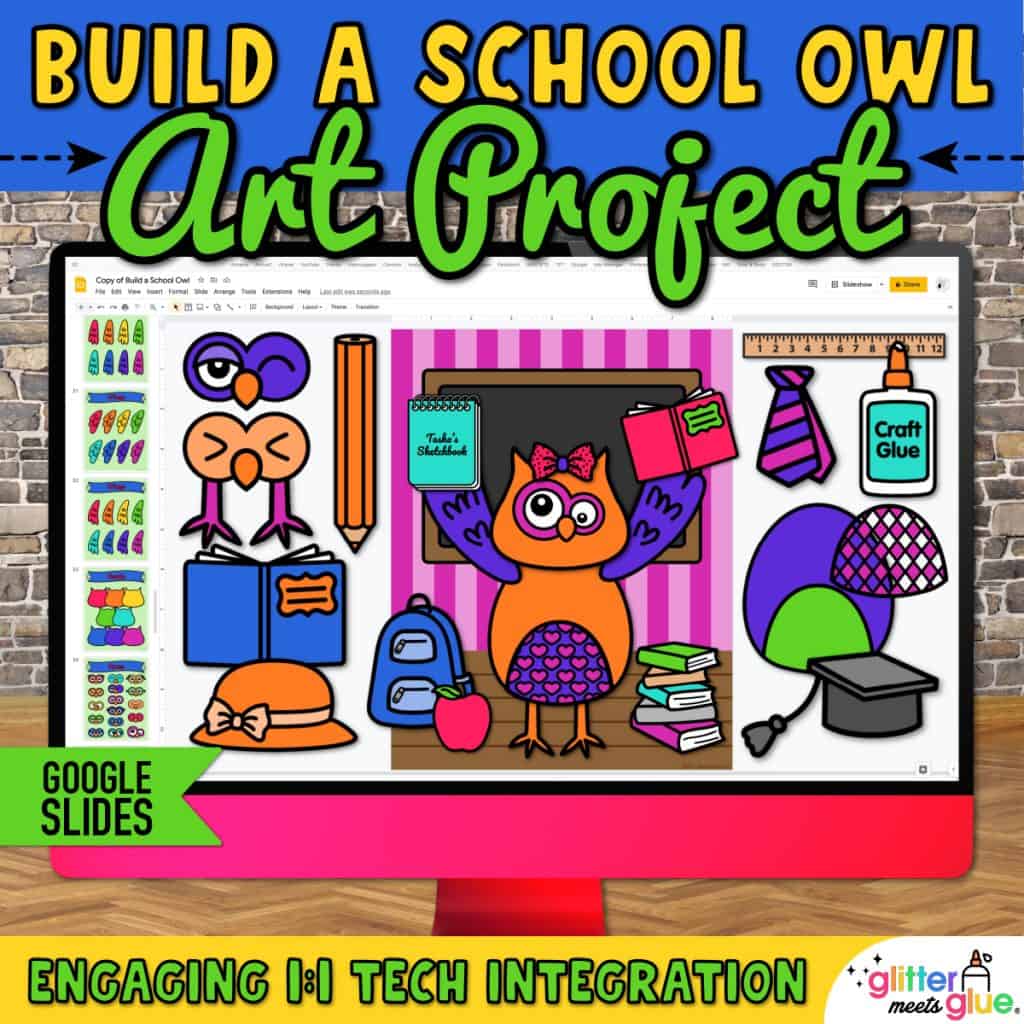 Digital School Owl Art Project – Back to School Google Activity