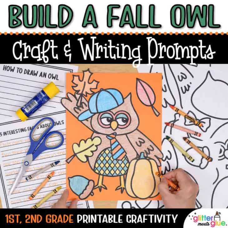 Fall Owl Coloring Craft – 1st Grade Writing Prompts & Template