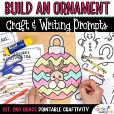 Christmas Ornament Coloring Craft – Writing Prompts & Template