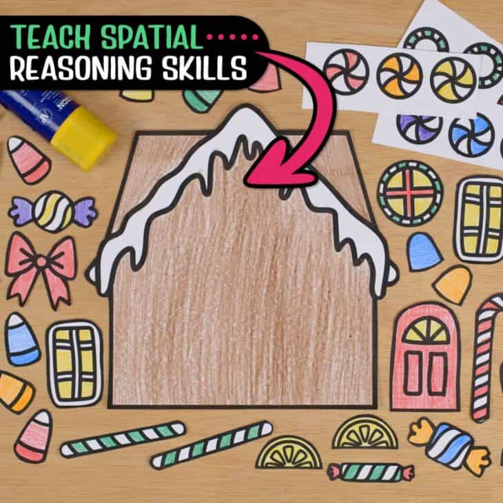 Gingerbread House Coloring Craft – Template & Writing Activity