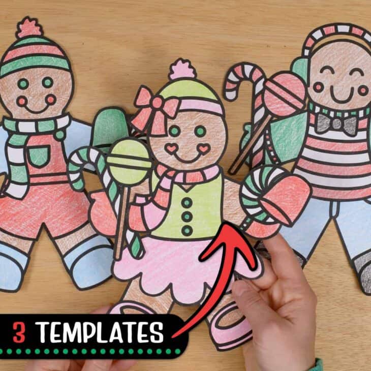 Gingerbread Man Coloring Craft – Classroom Holiday Activities