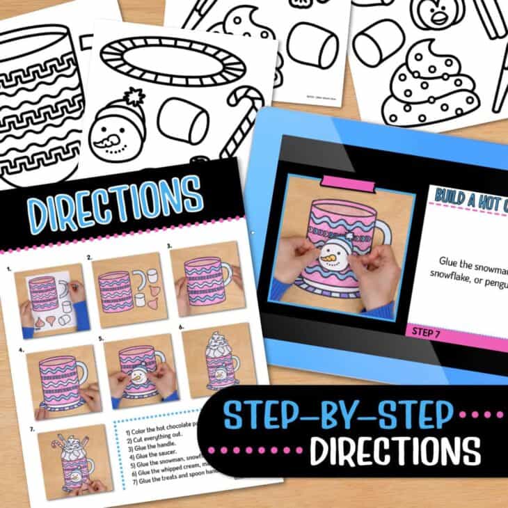 Hot Chocolate Coloring Craft – After Winter Break Activities for Kids