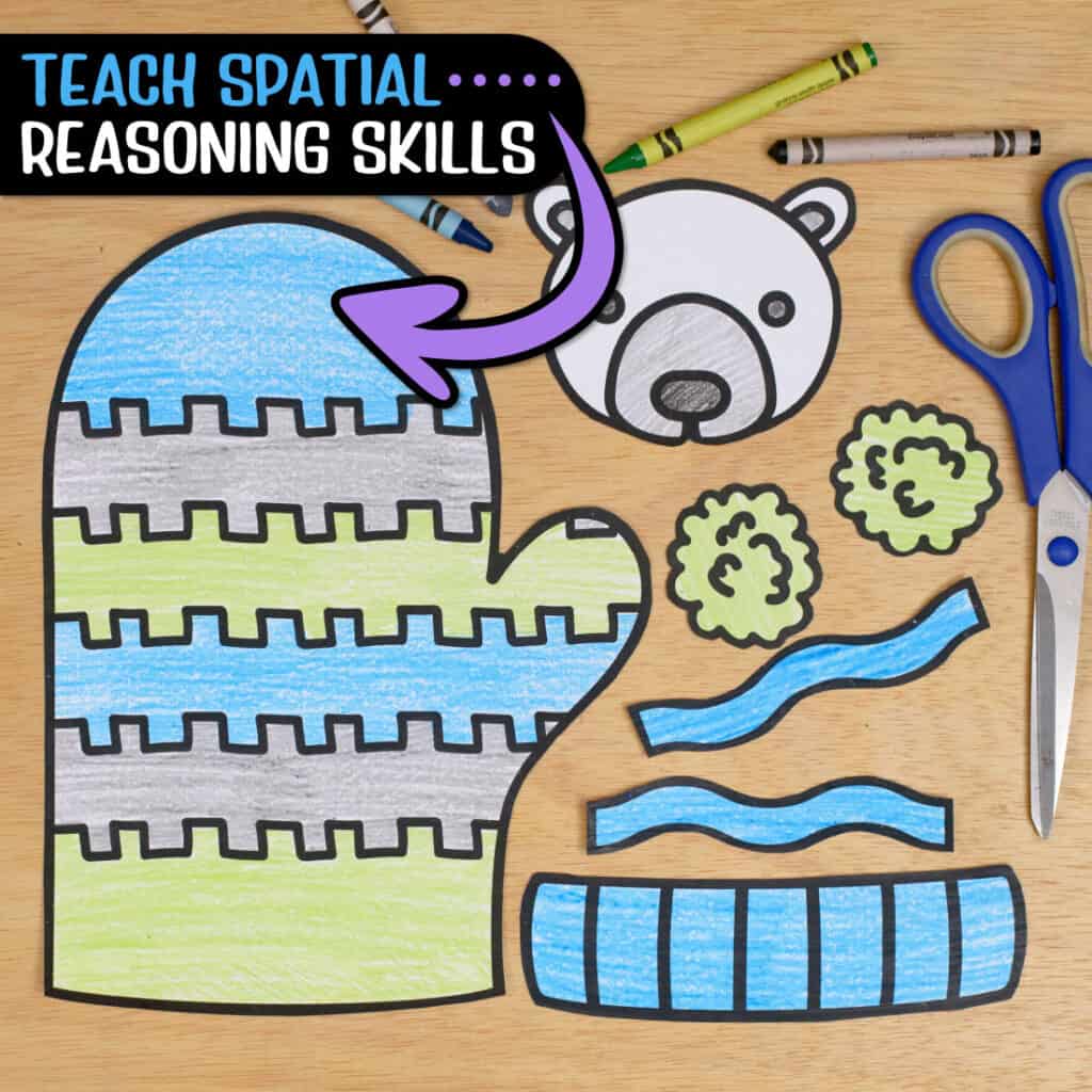 Mitten Coloring Craft – 1st Grade After Winter Break Activities