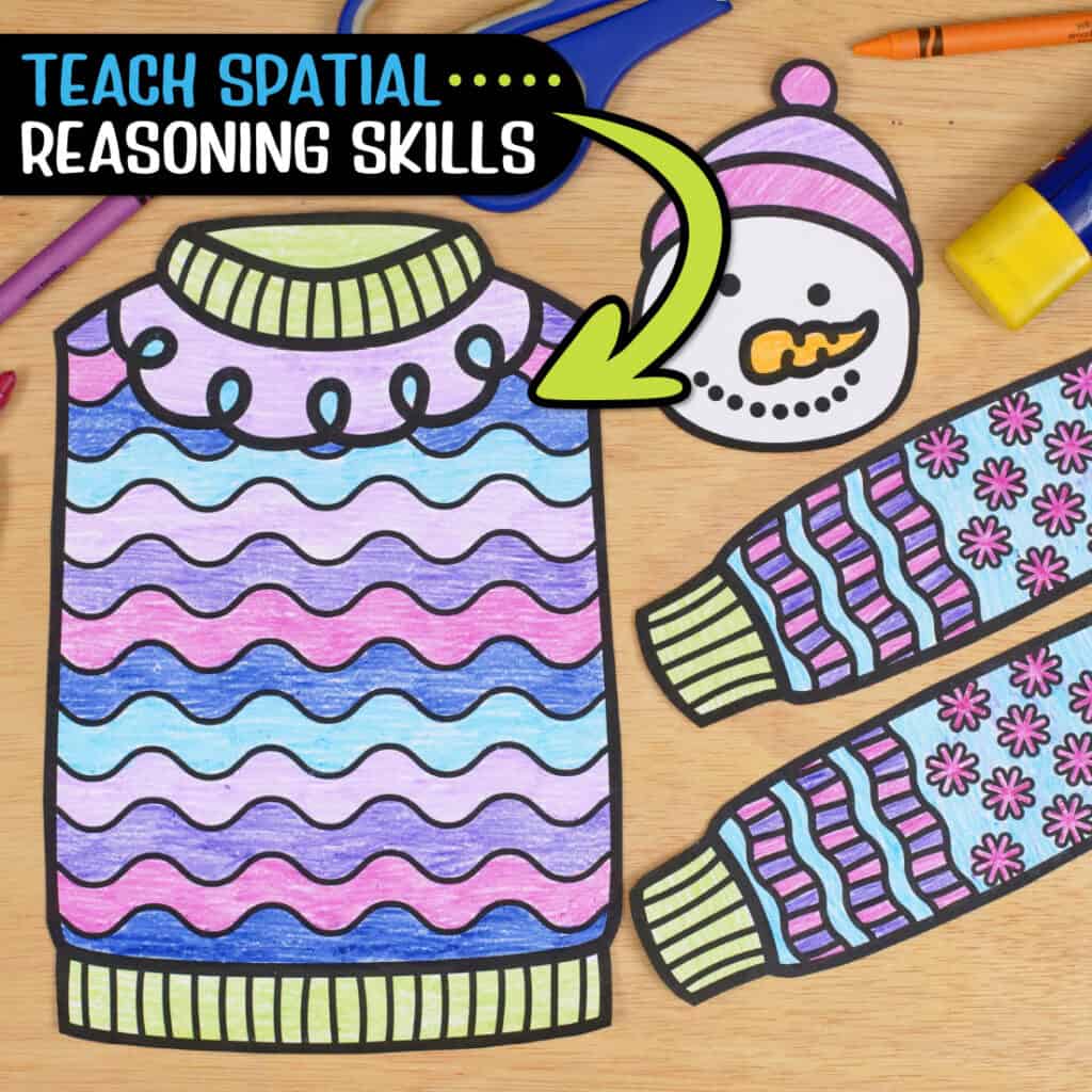 Ugly Sweater Coloring Craft – Christmas Writing Prompts & Template