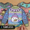 Ugly Sweater Coloring Craft – Christmas Writing Prompts & Template