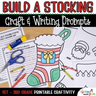 Christmas Stocking Coloring Craft – Christmas Writing Activities