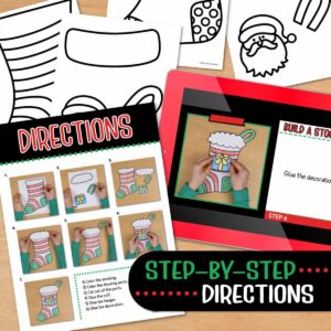 Christmas Stocking Coloring Craft – Christmas Writing Activities