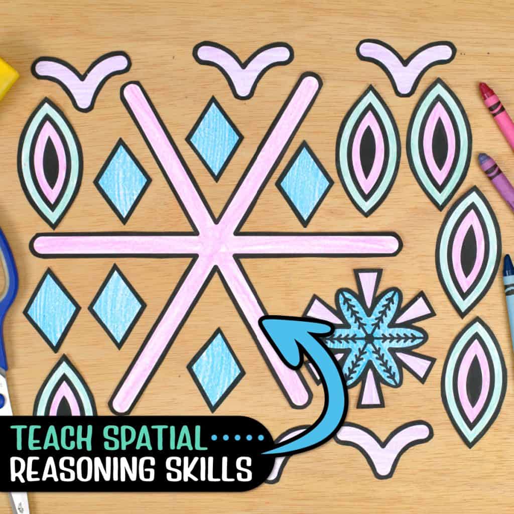 Snowflake Coloring Craft – Printable Template & Writing Activity