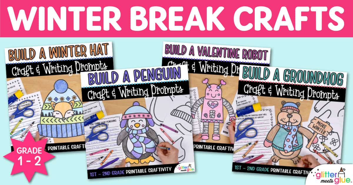 After Winter Break Craft & Writing Prompts Bundle (1st - 2nd)