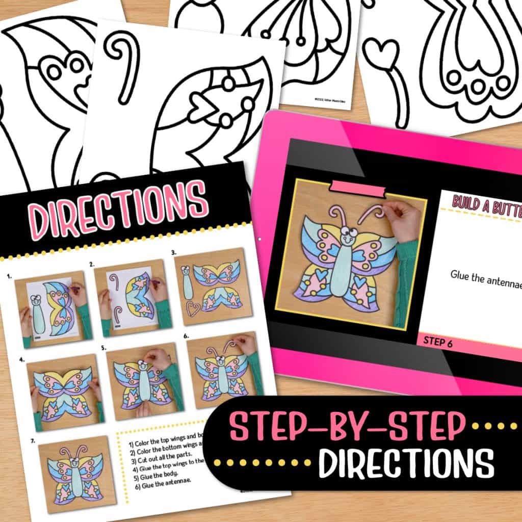 Butterfly Coloring Craft – Template & Spring Writing Activity