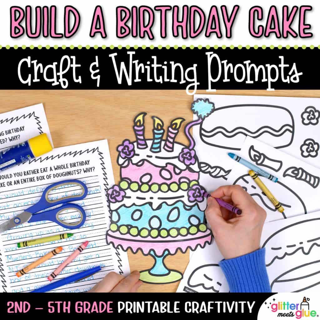 Zany Birthday Cake Coloring Craft – Dr. Seuss Week Activities