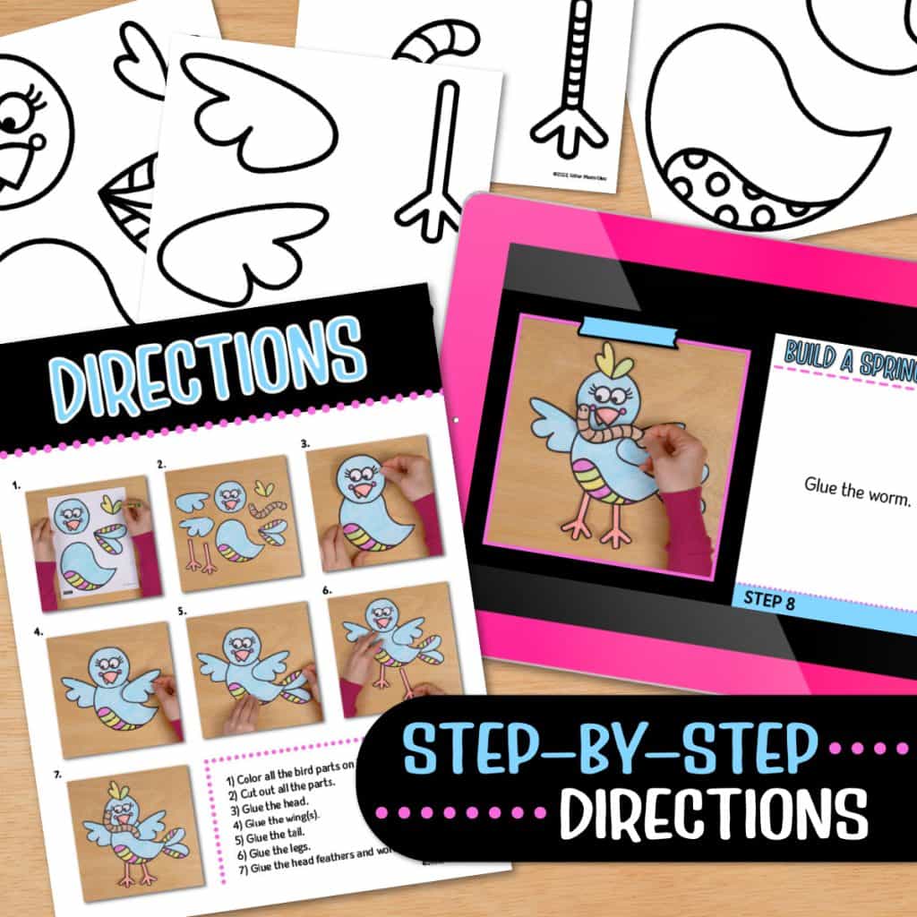 Spring Bird Coloring Craft – Classroom Crafts for Spring