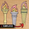 Winter Games Torch Coloring Craft – Summer Olympics Writing Craft