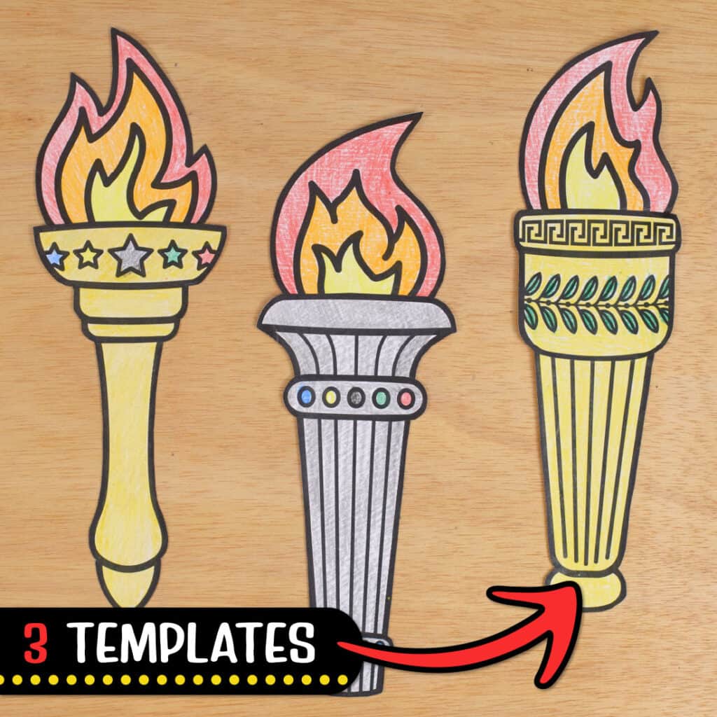 Winter Games Torch Coloring Craft – Summer Olympics Writing Craft
