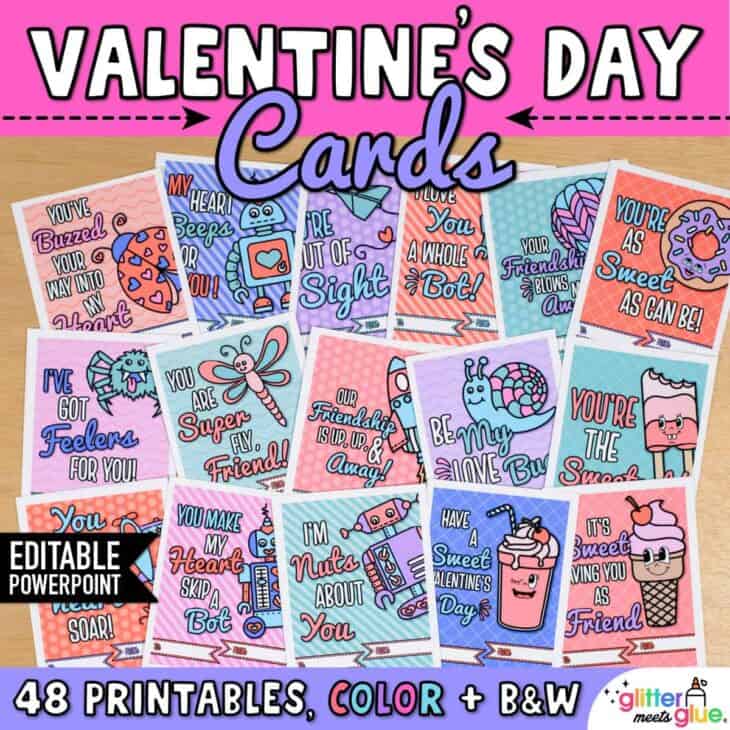 Printable Valentines Day Cards for Students – Editable Template