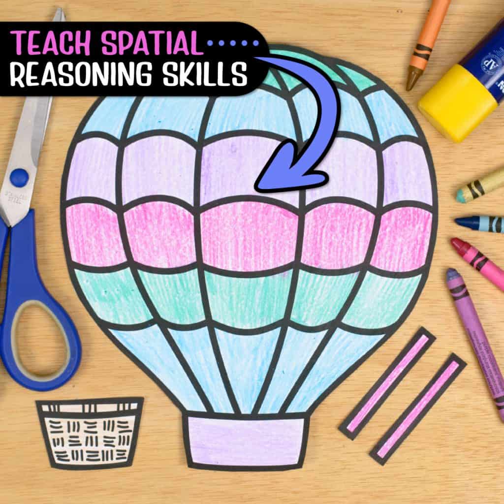 Hot Air Balloon Coloring Craft – Summer Writing Activity & Template