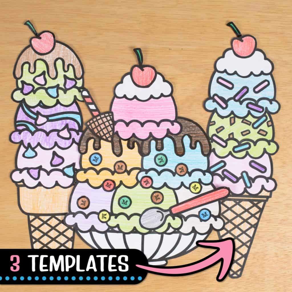 Ice Cream Coloring Craft – Summer Writing Activity & Template