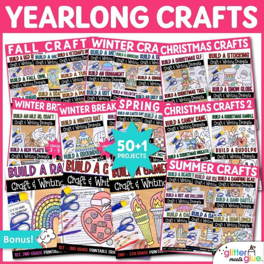 Yearlong Craft Bundle with Writing Prompts – Classroom Crafts