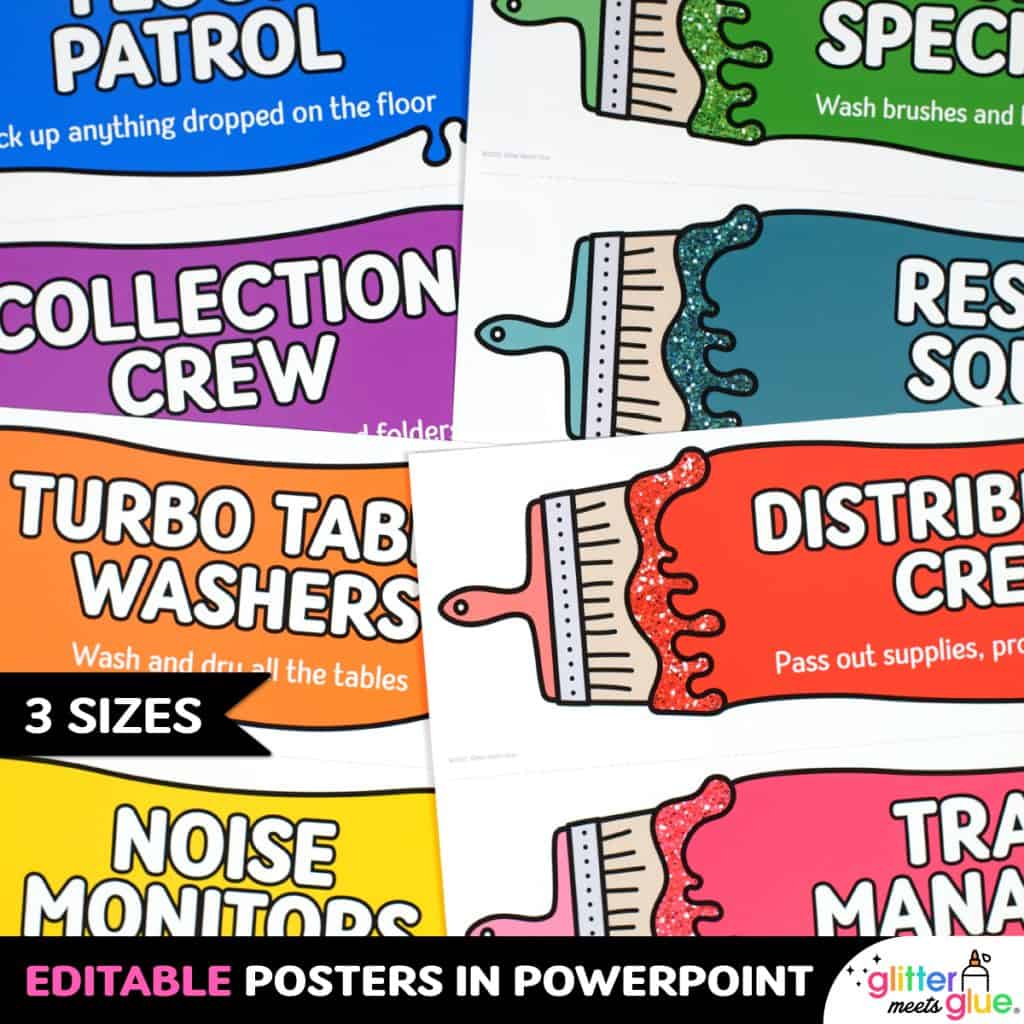 Art Room Jobs Poster – Elementary Art Classroom Management