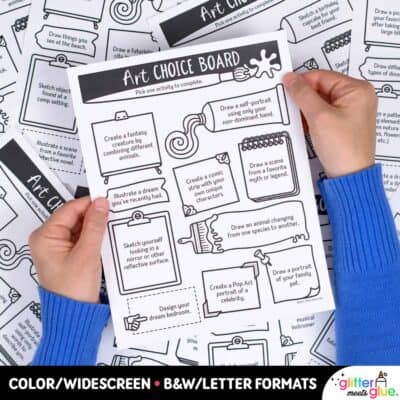 Editable Art Choice Board Templates – Elementary & Middle School