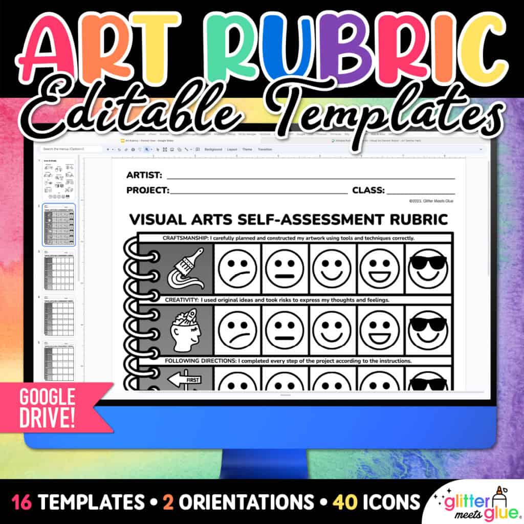 Editable Art Rubric for Elementary & Middle School – Google Slides
