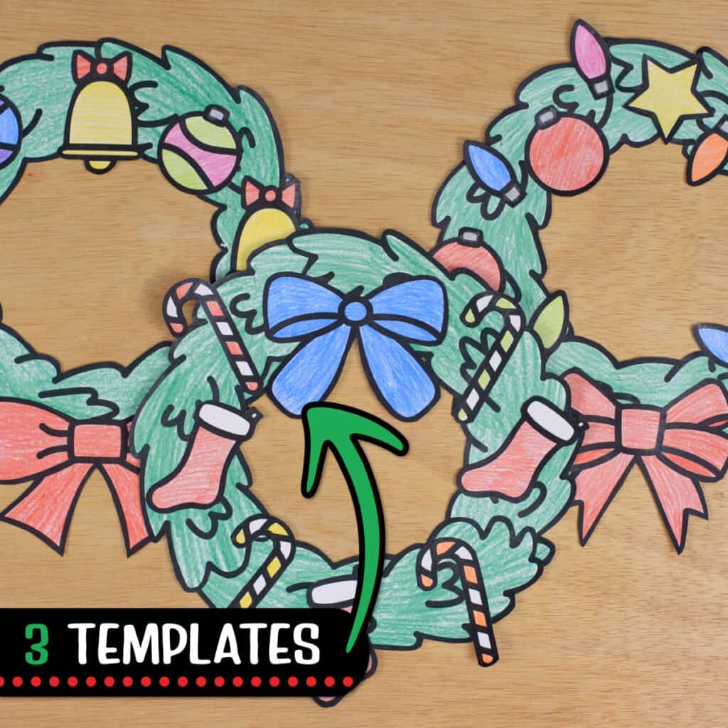 Christmas Wreath Coloring Craft – Writing Prompts & Paper Template