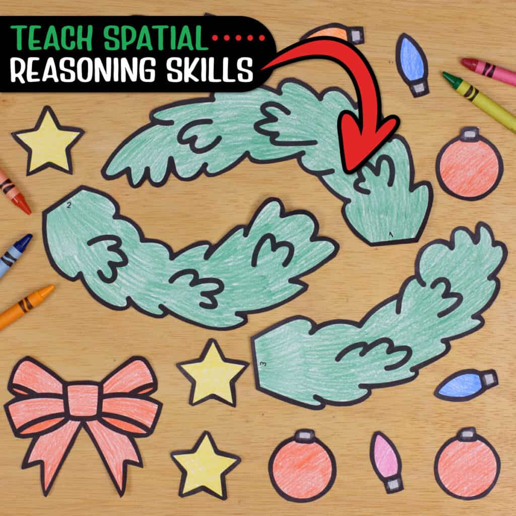 Christmas Wreath Coloring Craft – Writing Prompts & Paper Template