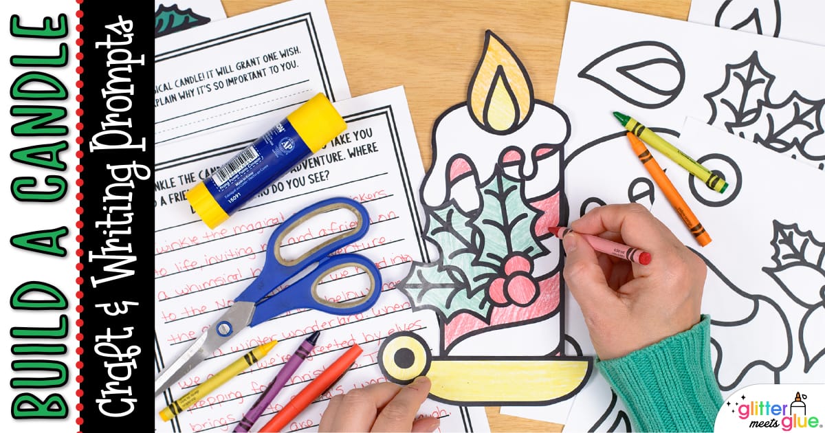 Christmas Candle Craft – Writing Prompts & Template for December