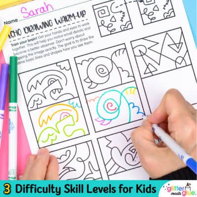 Echo Drawing Worksheets – Elementary, Middle Warm Up Activities