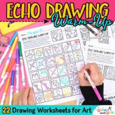 Echo Drawing Worksheets – Elementary, Middle Warm Up Activities