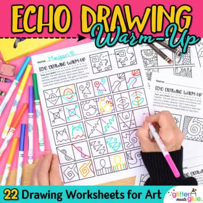 Echo Drawing Worksheets – Elementary, Middle Warm Up Activities