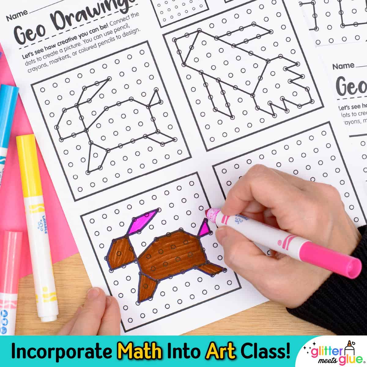 Geoboard Drawing Worksheets – Connect the Dots Activities for Kids
