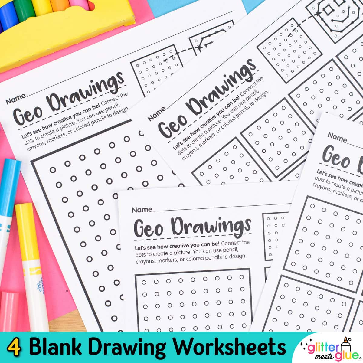 Geoboard Drawing Worksheets – Connect the Dots Activities for Kids