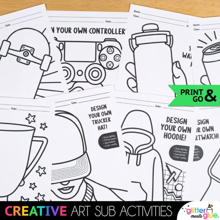 Design Your Own Middle School Art Worksheets – Art Sub Plans