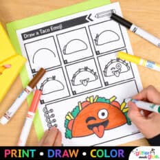 Directed Drawing Art Worksheets – 20 Step by Step Drawing Guides