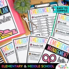 Art Sub Binder Templates % Editable Emergency Substitute Forms