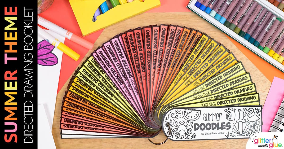 Summer Directed Drawing Booklet – 40 Elementary Art Bell Ringers