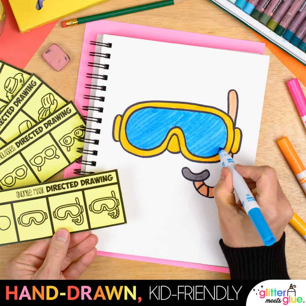 Summer Directed Drawing Booklet – 40 Elementary Art Bell Ringers
