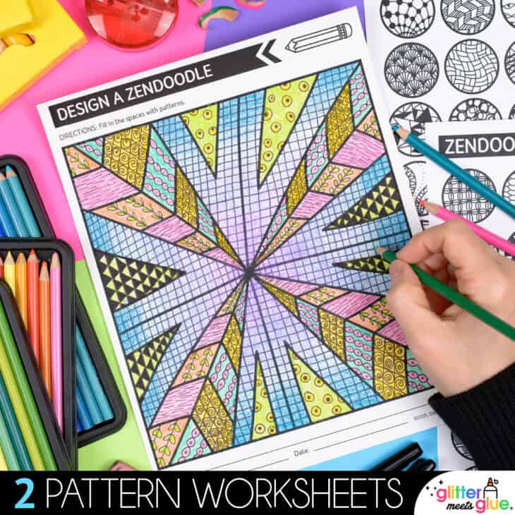 Zendoodle Art Worksheets – Middle School Fast Finisher Art Activity