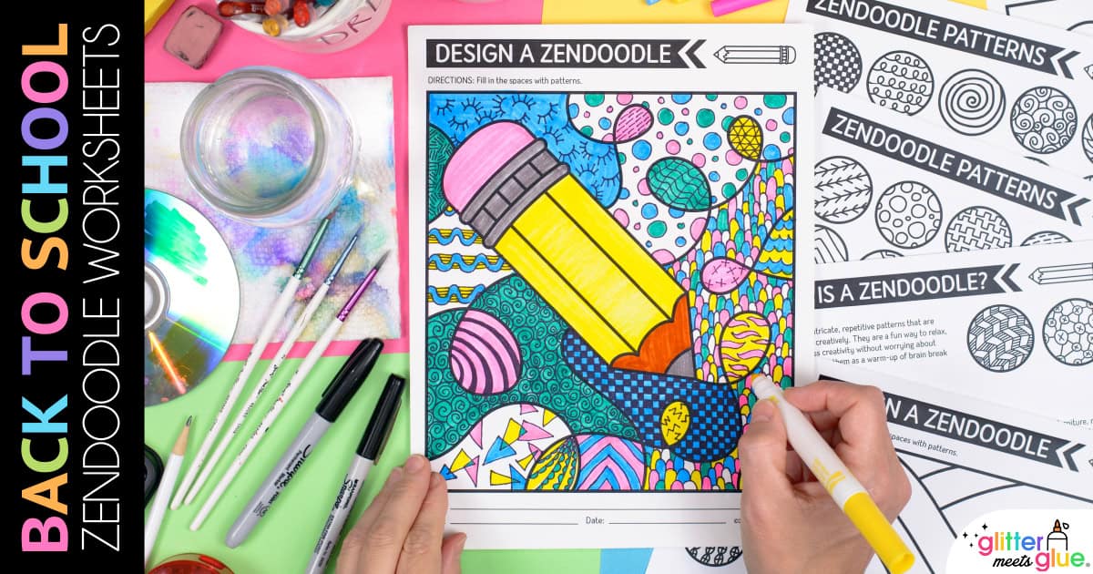 Back to School Zendoodle Art Worksheets – Fast Finisher Activities