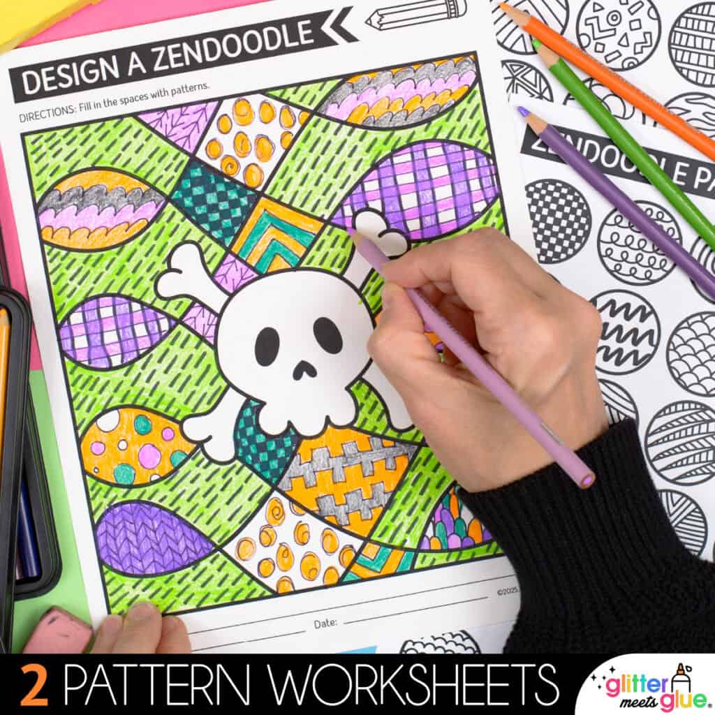 Halloween Zendoodle Art Worksheets – Fast Finisher Art Activities