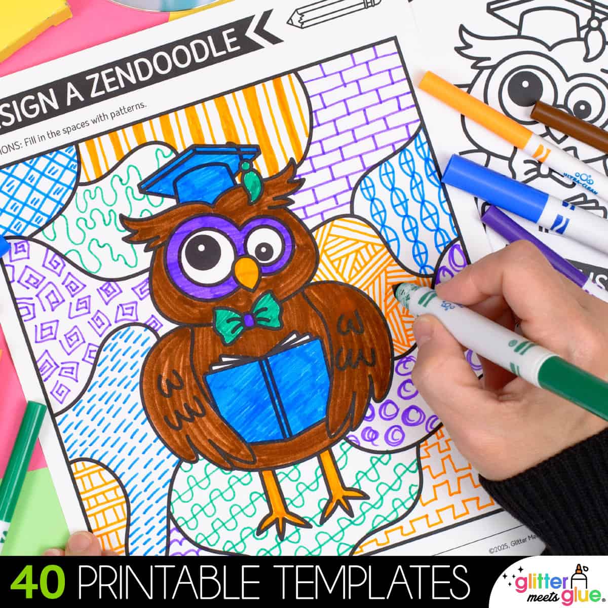 Fall Zendoodle Art Worksheet Bundle – 40 Fast Finisher Art Activities