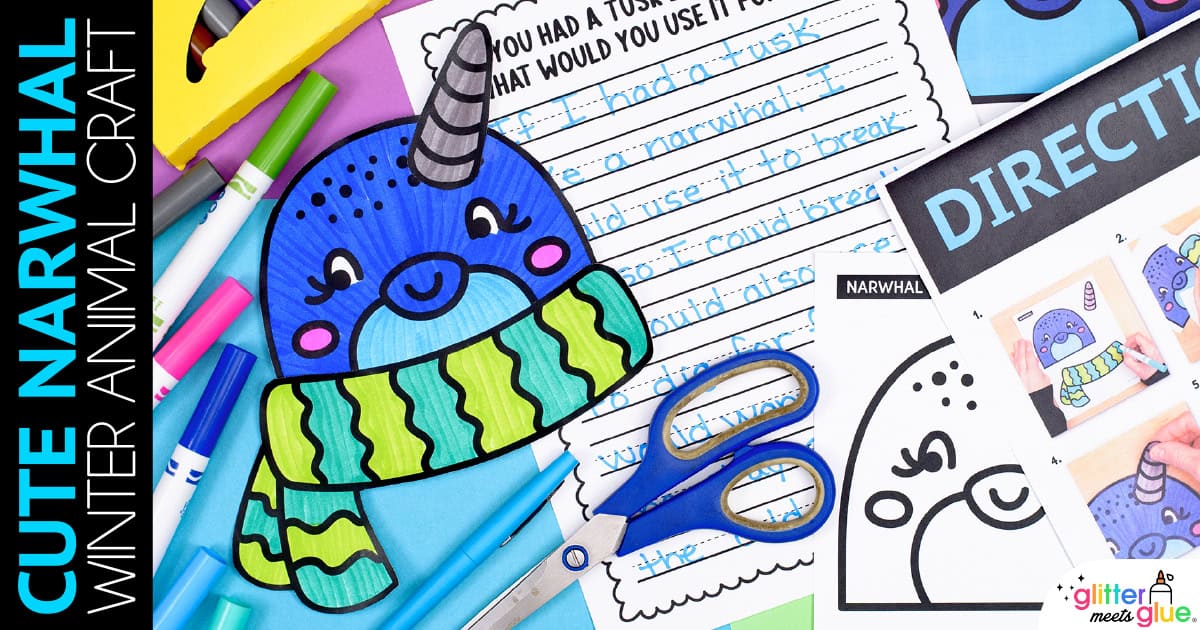 Narwhal Craft Template – Arctic Animal Printables & Writing Prompts