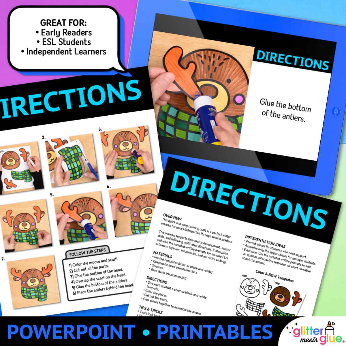 Moose Craft Template & Writing Prompts – Winter Animal Printables