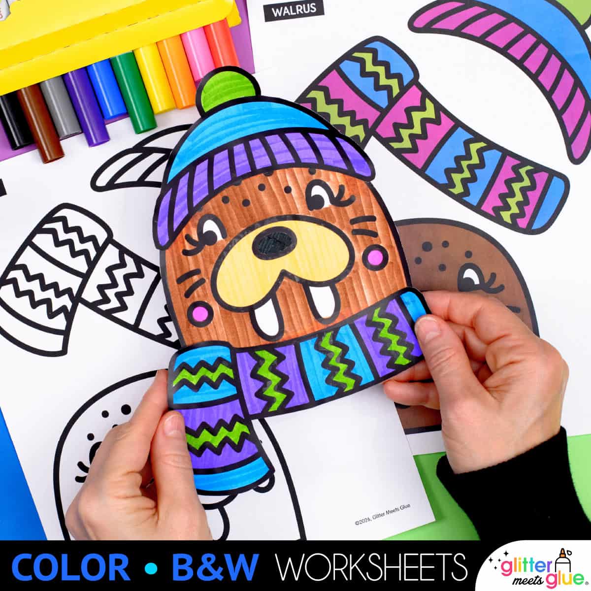 Walrus Craft Template – Cute Winter Arctic Animal Cut Out Printables