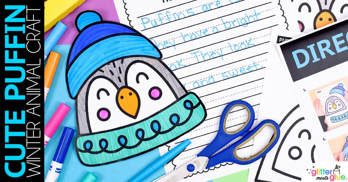 Puffin Craft Template & Prompts – Winter Arctic Animal Printables